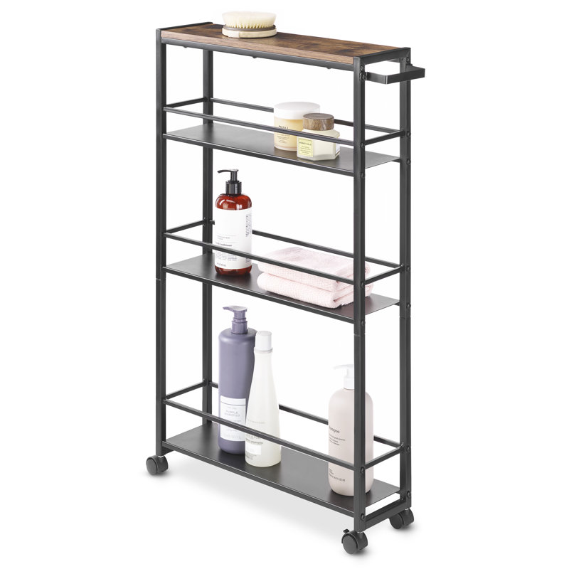 Whitmor Inc Whitmor Modern Industrial 4 Tier Slim Rolling Cart Wayfair